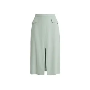 GEORGETTE Mint A-line Midi Skirt - Green