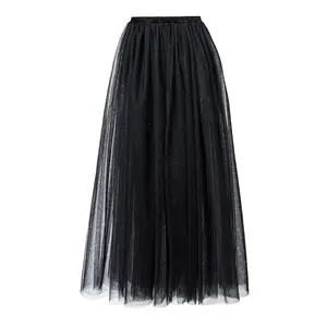 LIA ARAM Pocketed Tulle Maxi Skirt