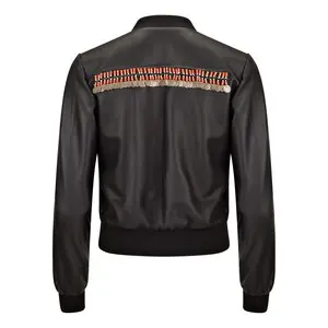 BOUTIQUE KAOTIQUE Jewelled Leather Bomber Jacket