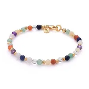 NELLOU JEWELLERY Jewel Bead Chakra Bracelet Plated Sterling Silver - Gold