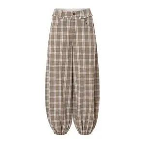 AMY LYNN Esme Check Cotton Balloon Trousers