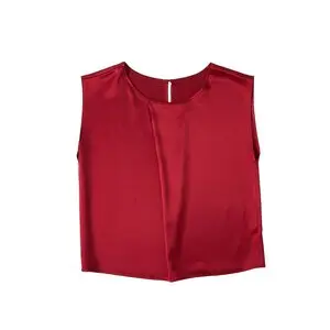 SOFT STROKES SILK Pure Silk Sleeveless Boxy Fit Cropped Blouse