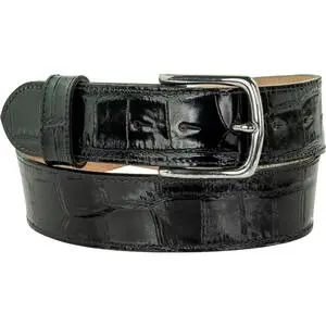 PEACHY BELTS LTD Croc Print Belt With Silver Buckle