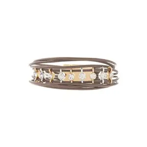Saachi Jewel Leather Wire Bracelet