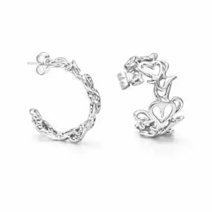 UNALOE Intertwined Hearts Hoop Earrings In Sterling – ’s Jewelry - Silver