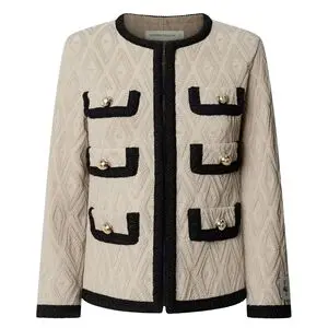 THE EXTREME COLLECTION Brown / Black Hazelnut Jacket With Contrast Black Trims - Brown/black