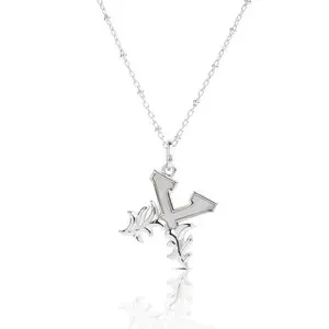 KASUN LONDON Solid X Initial Necklace With Mother Of Pearl - Silver