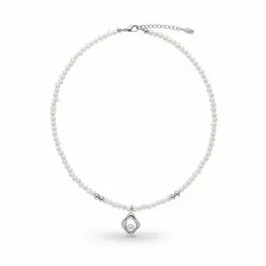 ANGEL BAROCCO Bead & Gold Pearl Necklace - Silver