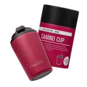 Fressko Camino 12oz / 340ml Reusable Coffee Cup, Stainless Steel Rouge - Red