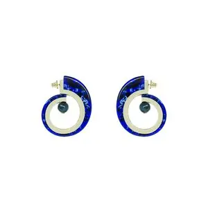 GISSA BICALHO Handmade Acrylic Earring Hoops Orion - Blue