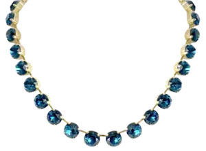 LAURA GRAY Adjustable Dark Crystal Riviera Necklace - Blue