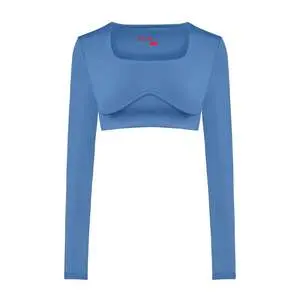 PCFG Free Heaven Long Sleeve Crop Top Coronet - Blue