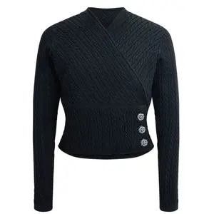 ROCH PEREL Black / Silver Black Embellished Cable Wrap - Black/silver