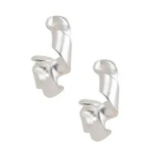 Saachi Twisted Hoop Earrings - Silver