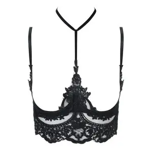 BELLE ET BON BON Venica Ouvert Longline Bra - Black