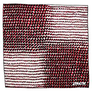 RICHARD ALLAN LONDON Black / White / Red Red Dash Silk Neckerchief - Black/white/red