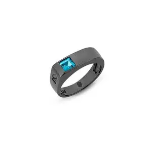 SALLY SKOUFIS Noble Ring With London Blue Topaz - Black/blue