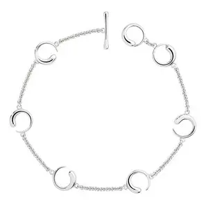 LUCY QUARTERMAINE Solid Sterling Luna Station Bracelet - Silver