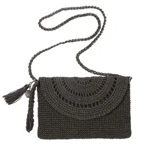 SJW BAGS LONDON Grace Hand Crochet Bag - Black