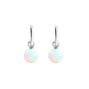 ORA PEARLS Aetia Sea Opal Hoop Earrings - Silver