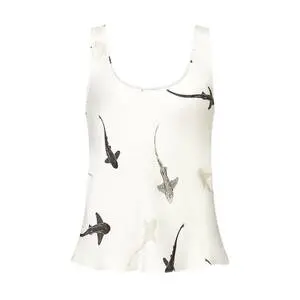 LILY ROU Silk Mara Camisole Tank Top - White