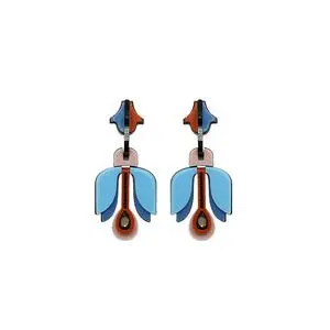 GISSA BICALHO Acrylic Handmade Earring Tulip Hortensia - Blue