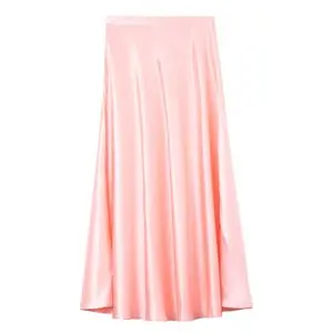 BEL CASHMERE Victoria Silk Skirt In Peach - Orange