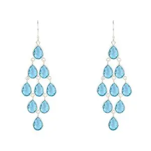 LATELITA Silver / Blue Erviola Gemstone Cascade Earrings Silver Blue Topaz Hydro - Silver/blue