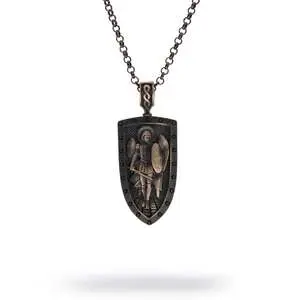 EBRU JEWELRY Guardian Angel Shield ’s Sterling Necklace - Silver