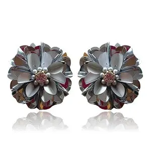 PINAR OZEVLAT Blossom Studs Two Tone - Silver