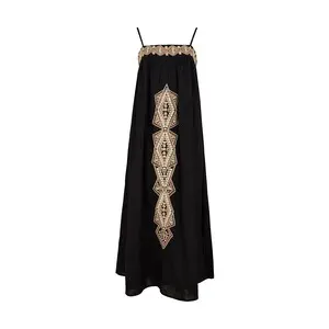 RAFFYA Embroidered Maxi Dress