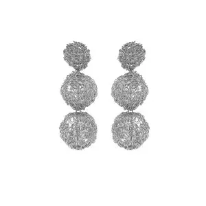 LAVISH BY TRICIA MILANEZE All Spheres Trio Handmade Earrings - Silver
