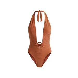 VERONI SWIM Aelia Lurex One Piece Swimsuit In Copper - Brown