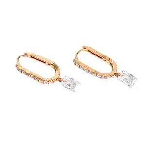 NATIVE GEM Bon Bon Rectangle Huggies - Gold