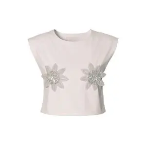 AGGI BY HALEWSKI Frida Off Short Sleeveless Top - White