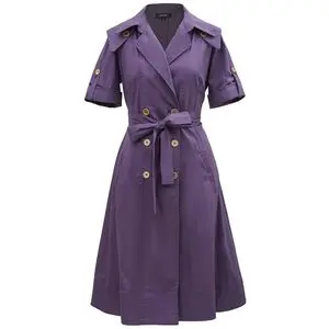 SMART AND JOY Cotton Trench Dress - Purple