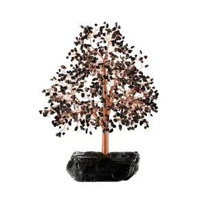 KARMA AND LUCK Onyx Crystal Tree – Feng Shui Protection Home Decor – Grounded Awareness - Black