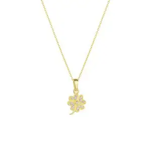 SPERO LONDON Four Leaf Clover Sterling Silver Necklace - Gold