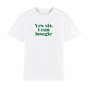 FANCLUB Yes Sir I Can Boogie Oversized Retro Slogan T-shirt - White