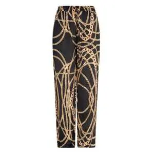CIRCULAR PATH Black / Gold Lounge Pants Black-gold Chains Tall - Black/gold