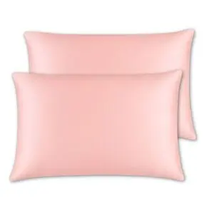 HI SILK Mulberry Silk Housewife Pillowcase Set Of Two Twenty Five Momme - Pink