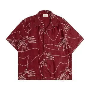 FAR AFIELD Veloso Palm Embroidery Shirt - Red