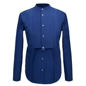 SMART AND JOY Shirt With Bib And Double Collar - Blue