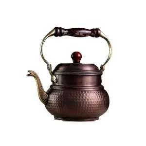 ANATOLIACRAFT Solid Copper Teapot & Kettle - Brown