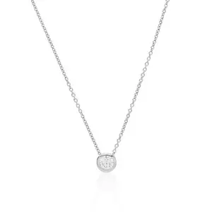 AUREE JEWELLERY Verona & Cubic Zirconia Solitaire Necklace - Silver