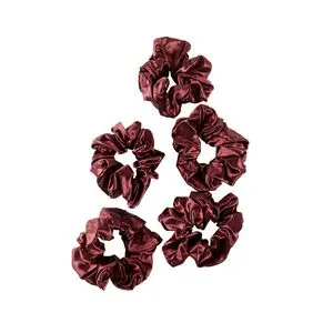 SOFT STROKES SILK Pure Mulberry Silk Scrunchie Set - Red
