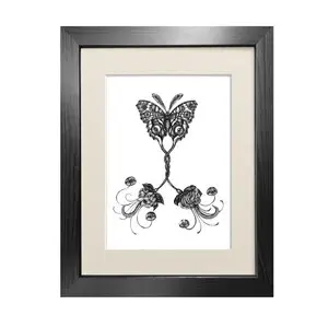 EMILY CARTER Coenia Oculus Fine Art Print A4 - Black