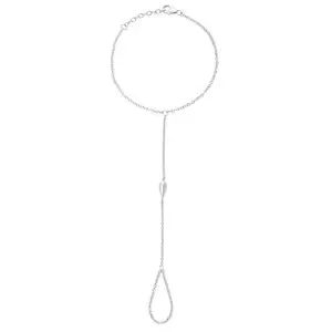 LUCY QUARTERMAINE Solid Sterling Single Drop Hand Chain - Silver