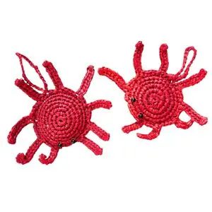 ZANATANY CONCEPTS Mini Crabs Raffia Keyring - Red