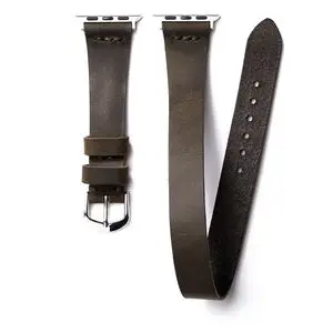 ROARCRAFT Double Tour Apple Watch Leather Strap - Green